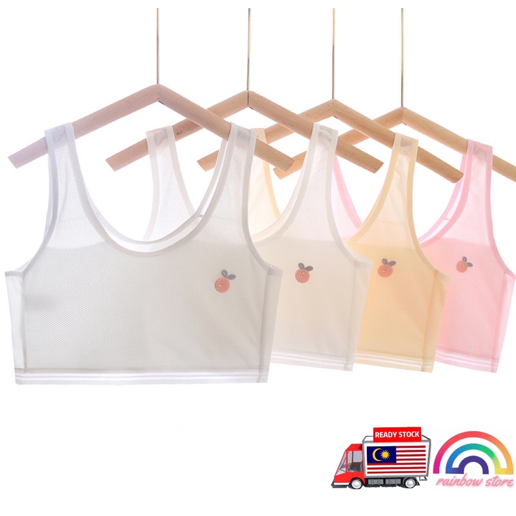 Teenage Girls Mesh Bralette Singlet Bra Budak 少女小学生透气运动内衣文胸 | Shopee ...