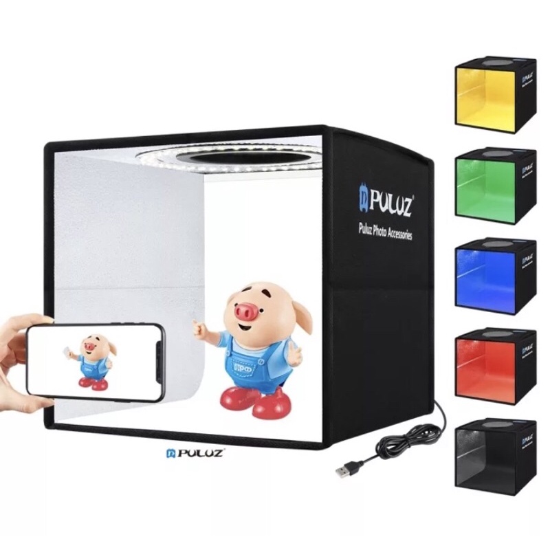 Light Box Photography Puluz 25 cm with 12 Colors Backdro | Shopee Singapore