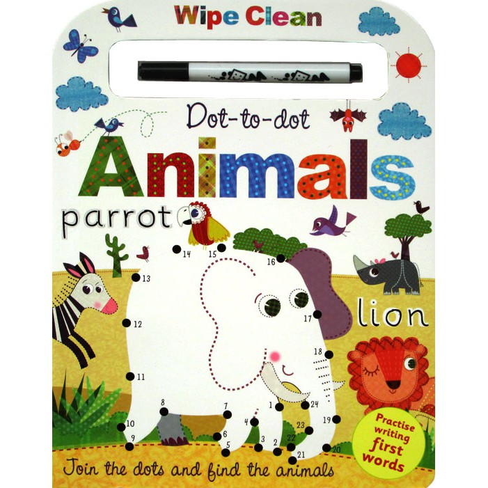 Dot-to-dot Wipe Clean Board Book with Practice Writing First Words ...