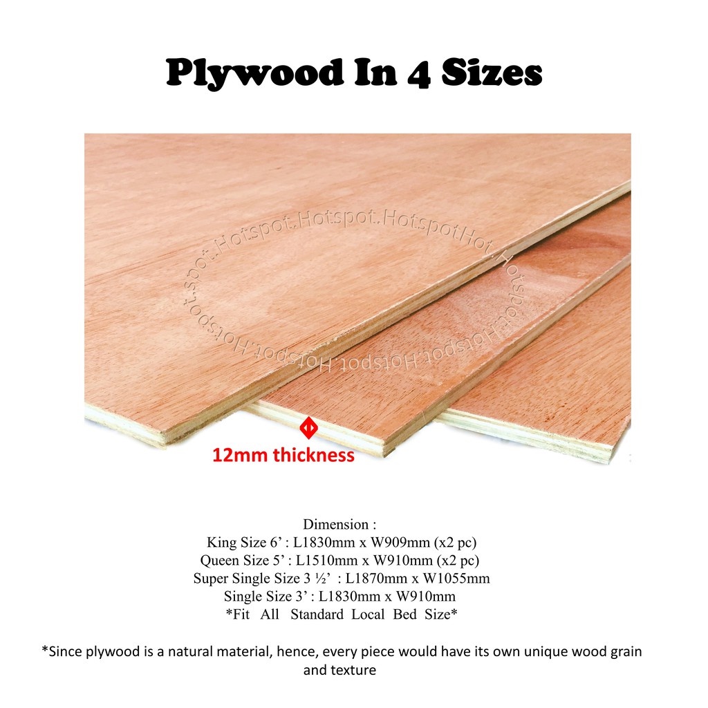 Bed Support Board Plywood 12mm (Cut to 4 Sizes) | Shopee Singapore