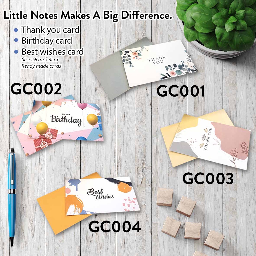 1pc Thank You Card | Small Card | Best Wishes Mini Card | Happy ...