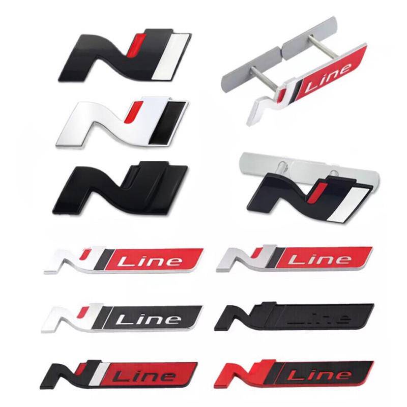 N LINE Emblem METAL Rear Trunk Car Grille Badge sticker For Hyundai I30 ...