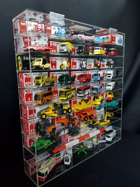 Hold up to 130pcs die-cast Tomica / Hotwheels car, Transparent Display ...