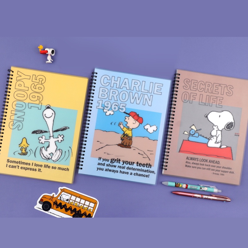 Peanuts Snoopy Friends Lined Spiral Notebook Spring Notepad Korean ...
