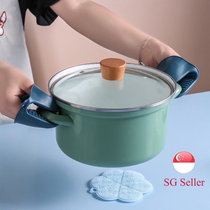 SG Stock One Pair Silicone Heat Resistant Grip Oven Kitchen Mitten Heat ...