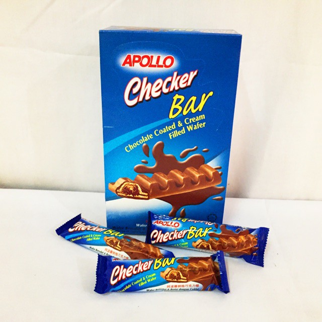 Apollo Checker Bar Cream Filled Wafer 25g X 24PACKS HALAL (LOCAL RREADY ...