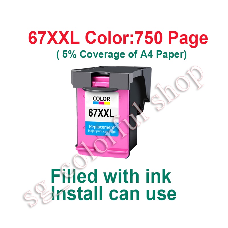 Compatible HP 67 ink HP 67XL black HP67XL refillable ink Cartridge for ...