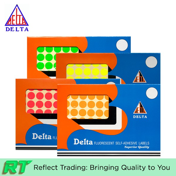 Delta Round Fluorescent Sticker Labels for Visitors, Temperature and ...