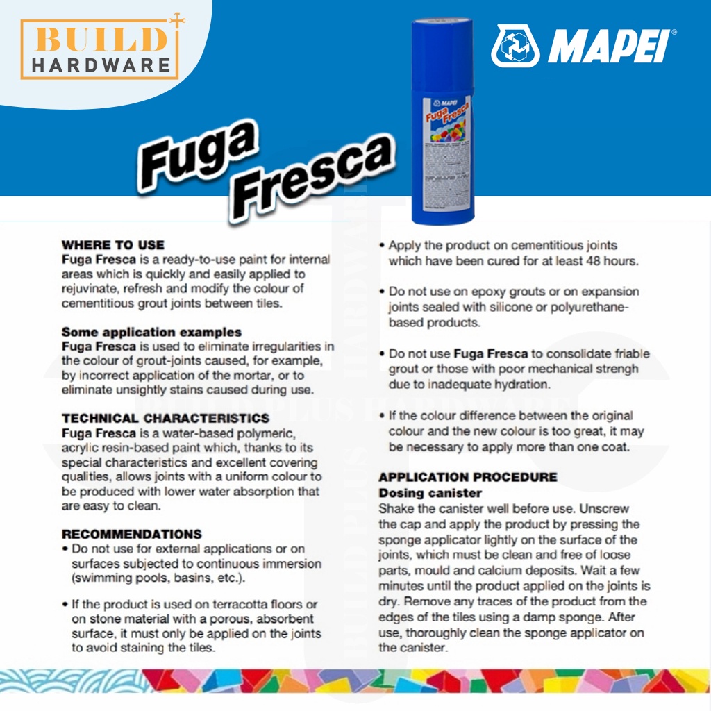 MAPEI Ultracare Fuga Fresca 160g Grout Joint Tile Reviver Arrylic Resin ...