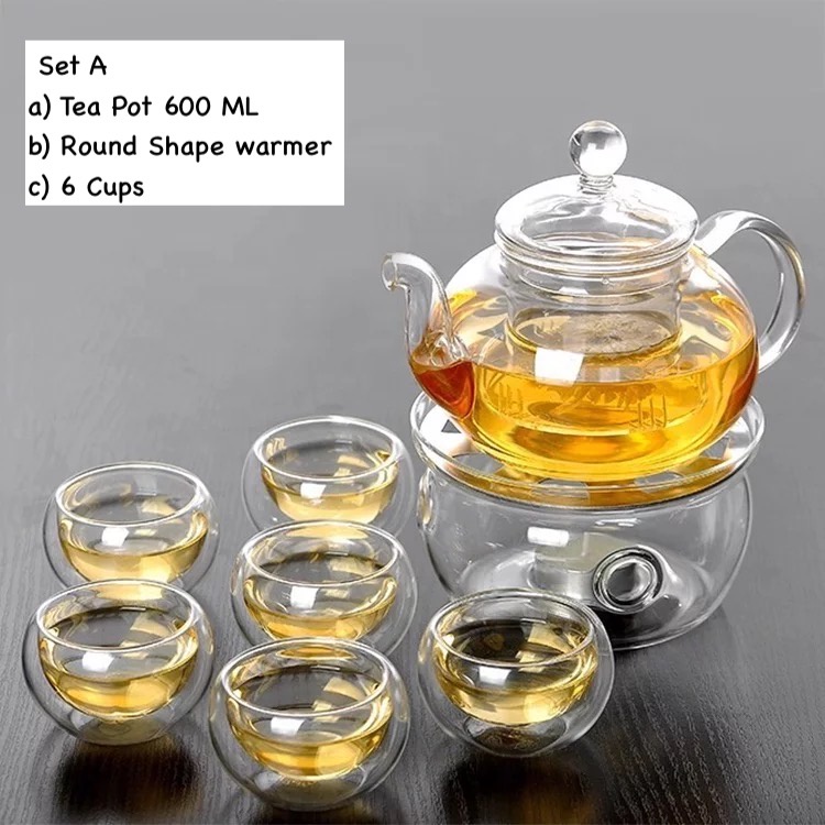 [SG Stock] Borosilicate Glass Tea Pot Set/Heat Resistant teapot with ...