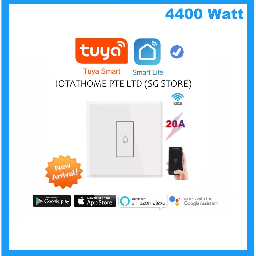 20A Smart WiFi Switch for Water Heater, Cooker Hood, Smart Home ...