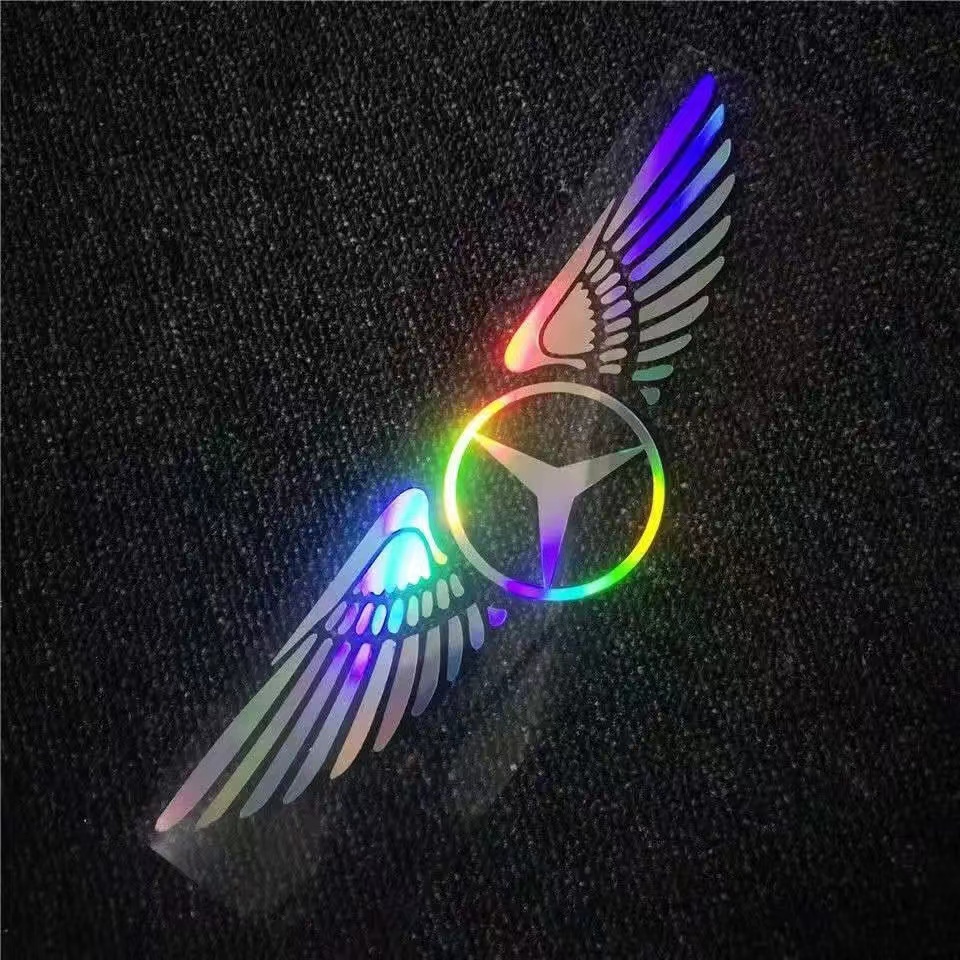 Multicolored Laser Angel Wing Reflective Car Stickers 25CM 50CM Car ...