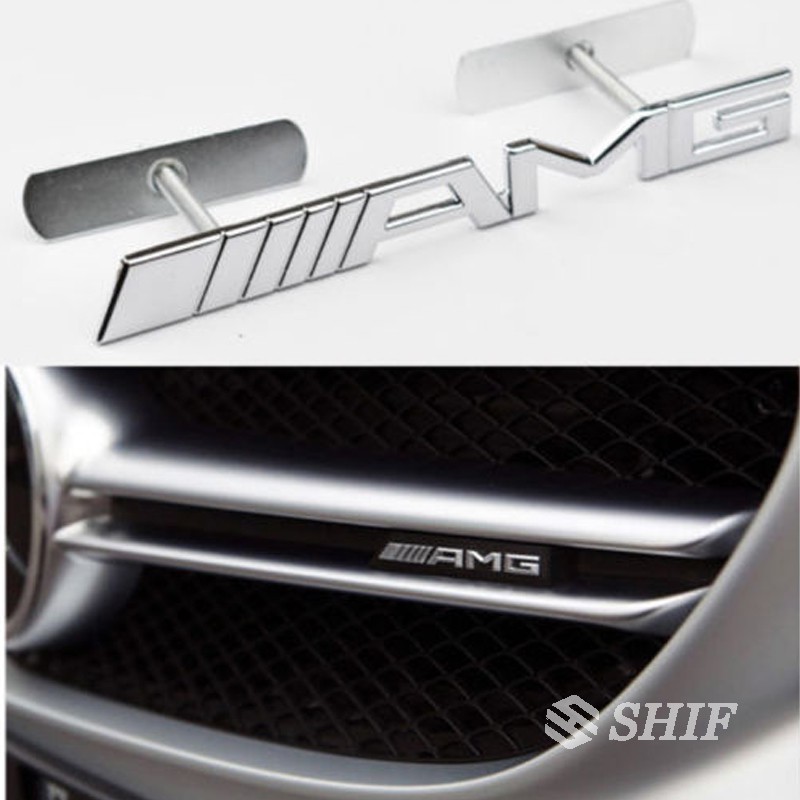 1 X 3D Metal AMG Logo Emblem Hood Badge Front Grille Sticker For ...