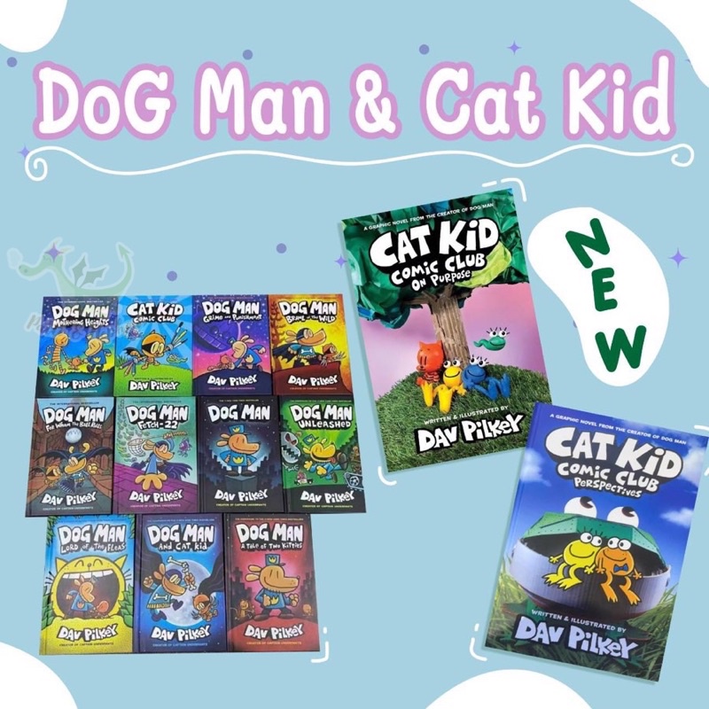 English Comic Books For Kids dog man & cat kid Set 14 (Hardcover ...