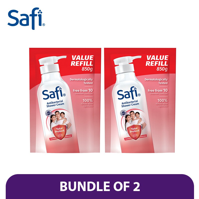 [Bundle of 2] SAFI Anti-Bacterial Shower Cream Total Protect Refill ...