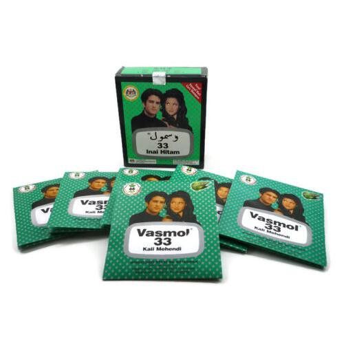 VASMOL 33 - Kali Mehendi HAIR DYE BLACK (5G X 6S) | Shopee Singapore
