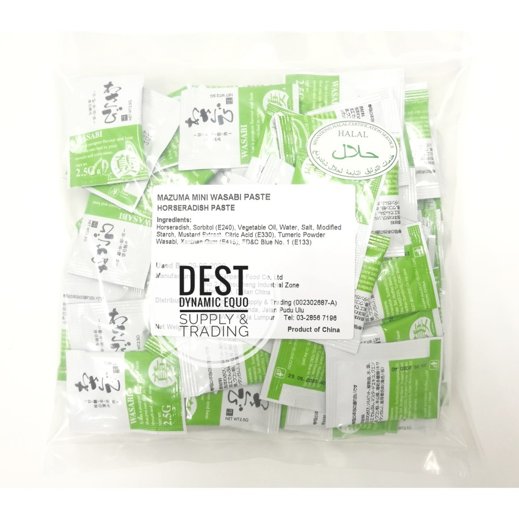 Mazuma Neri Wasabi Mini Sachet Halal for Sushi Sashimi 100's x 2.5g ...
