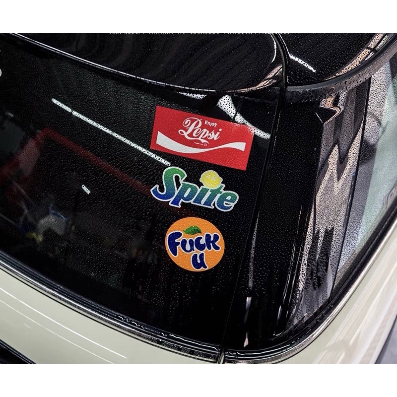 Cola Sprite Fanta Flip Stickers Reflective Color Motorcycle Car Terrier ...