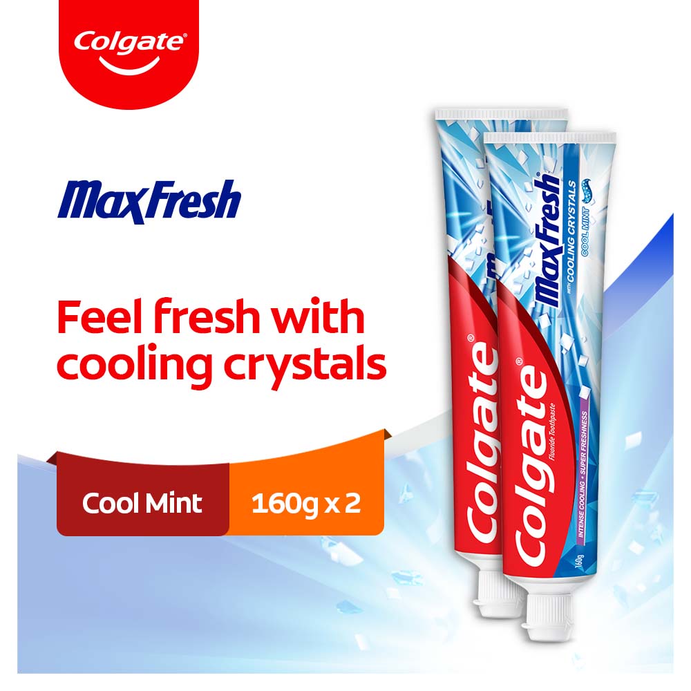 Colgate Max Fresh Cool Mint Toothpaste Valuepack (2x160g) | Shopee ...