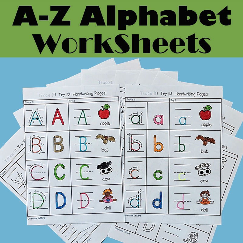 26 Letters A-Z Alphabet Phonics Practice Paper 14Pcs Preschool learning ...