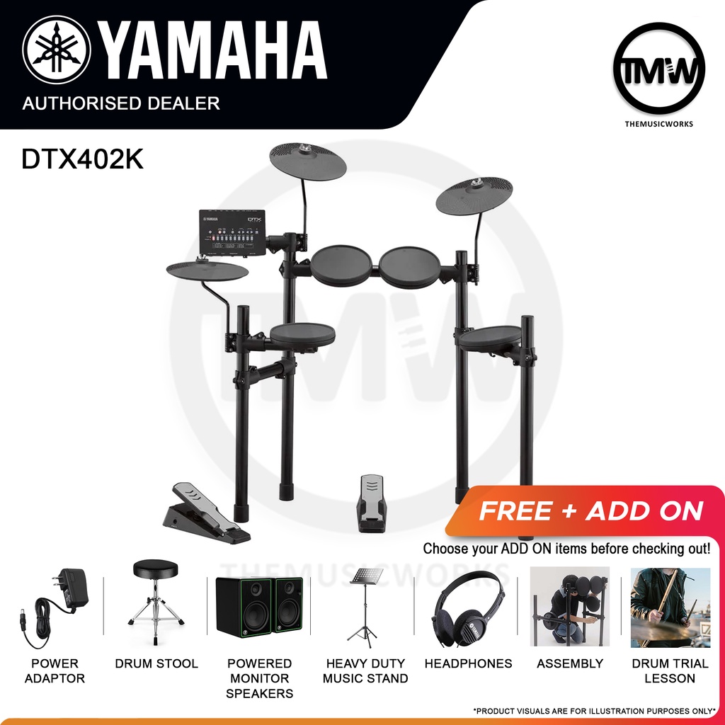 Yamaha DTX402K Electronic Digital Drum Set for Beginners DTX-402K DTX ...