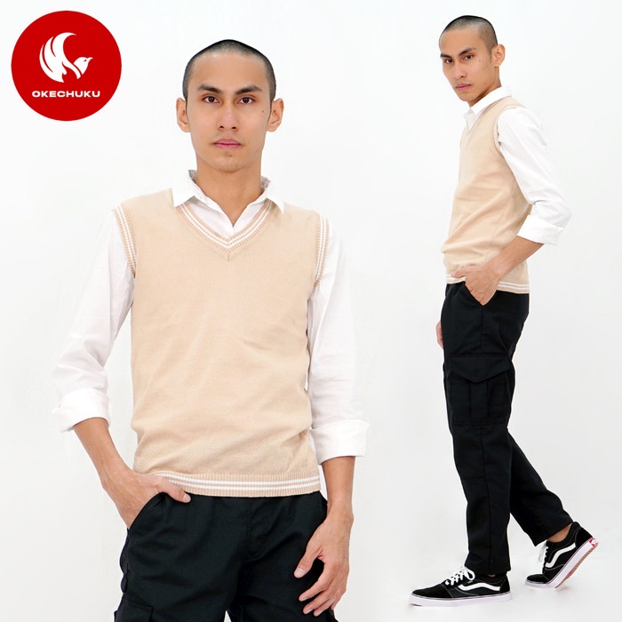Fj Men's Knit Vest Men's Knit Vest Cream LIST White Men's Vest - S ...
