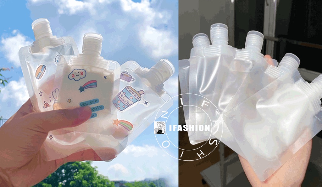 NEW 100/50/30ML Transparent Matt Shampoo Lotion Storage Bags / Travel ...