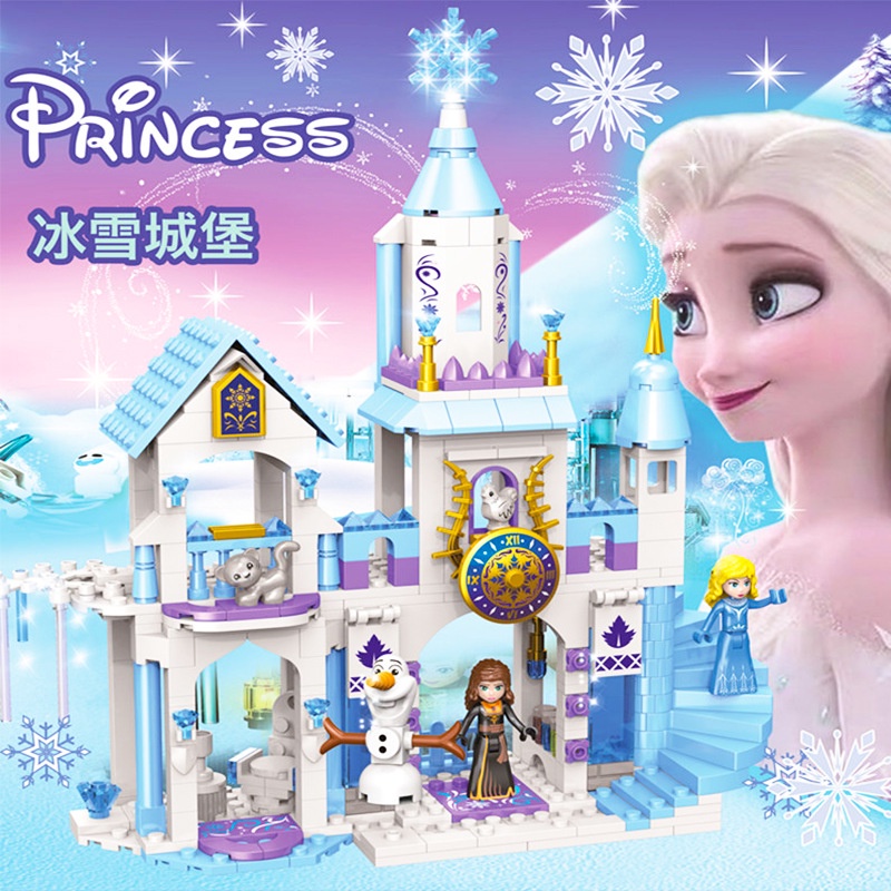 370 Pieces Frozen Castle Block Dollhouse Playset Elsa Anna Olaf lego ...