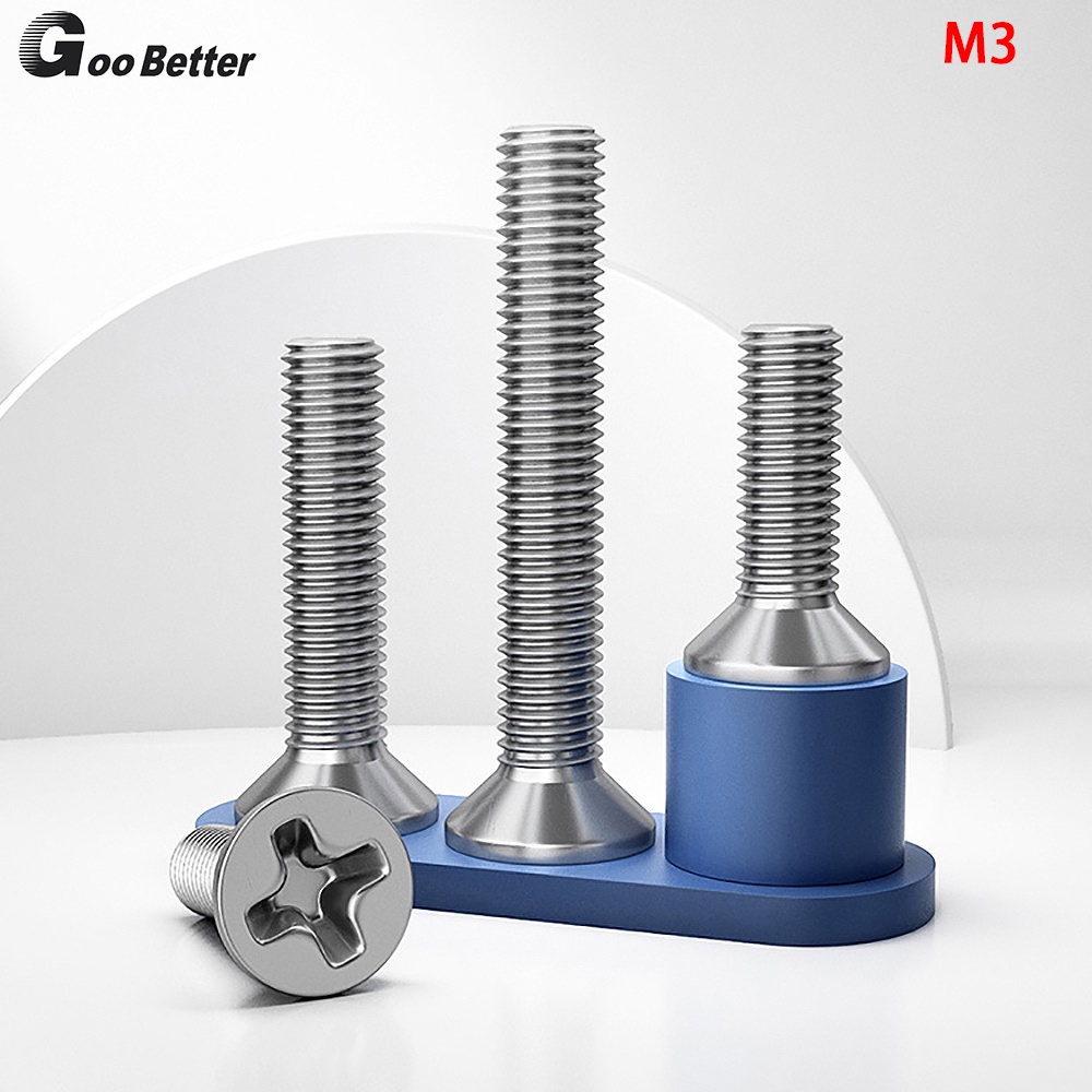 M3 M3.5 Countersunk Screws 304 Stainless Steel Phillips Driver Screw 3 ...