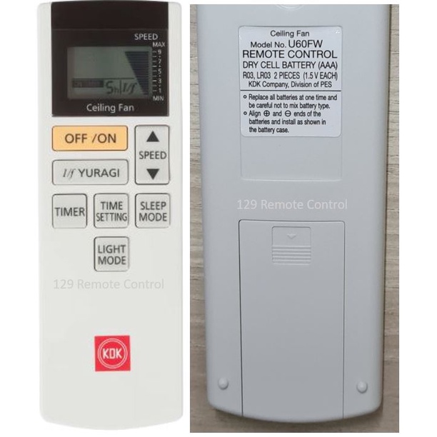 (Local Shop) Factory Genuine KDK U60FW Original KDK Ceiling Fan Remote ...