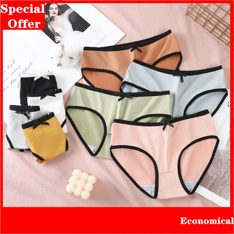 Japanese Women's Underwear Female Students Korean Style Comfortable Mid ...