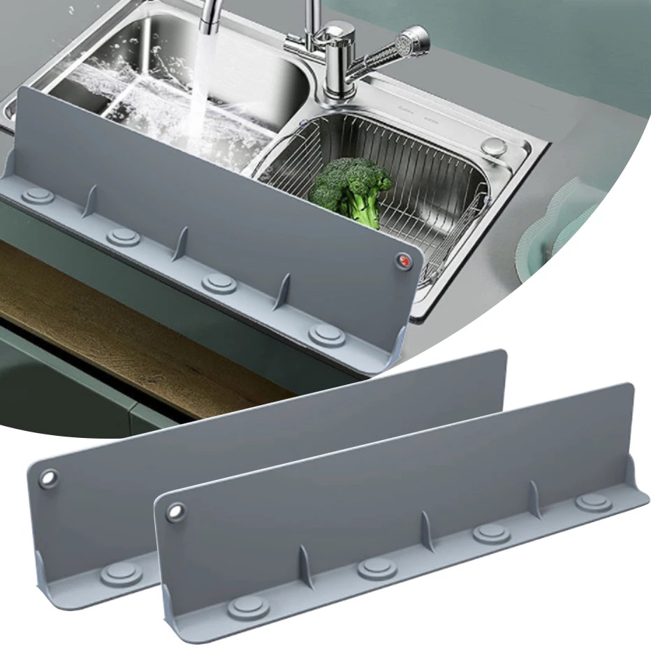 Kitchen Silicone Sink Splash Guard Water BaffleSplash Guard Water Dish ...