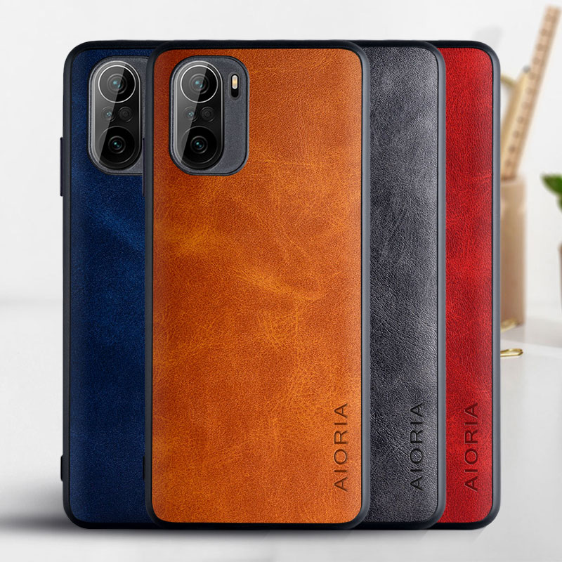 Xiaomi Poco F3 Case Vintage leather Skin cover fashion TPU Material ...