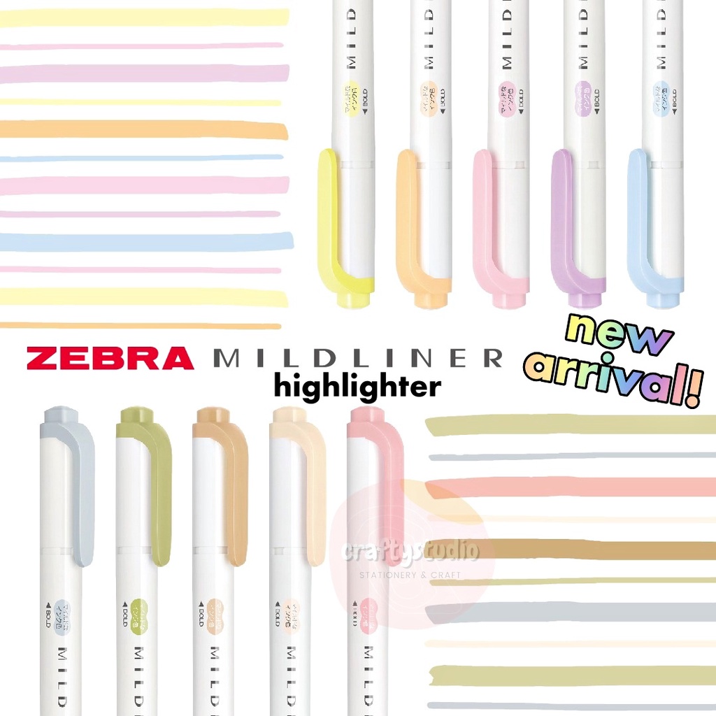 (NEW) Zebra Mildliner Highlighter, Double Sided Highlighter, Fine ...
