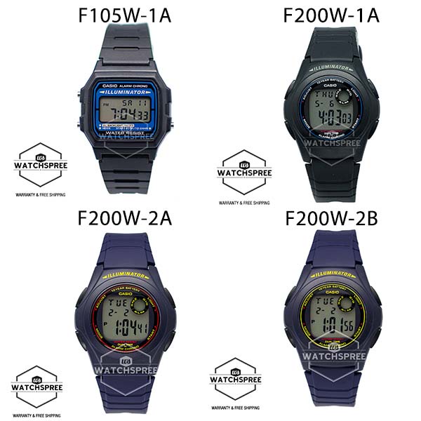 [Watchspree] Casio Digital Army Watch F91W & F94W Series & F105W F200W ...