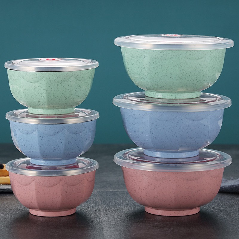 304 Stainless Steel Bowl Keep Fresh Cover Bowl Children Bowl Anti-fall ...