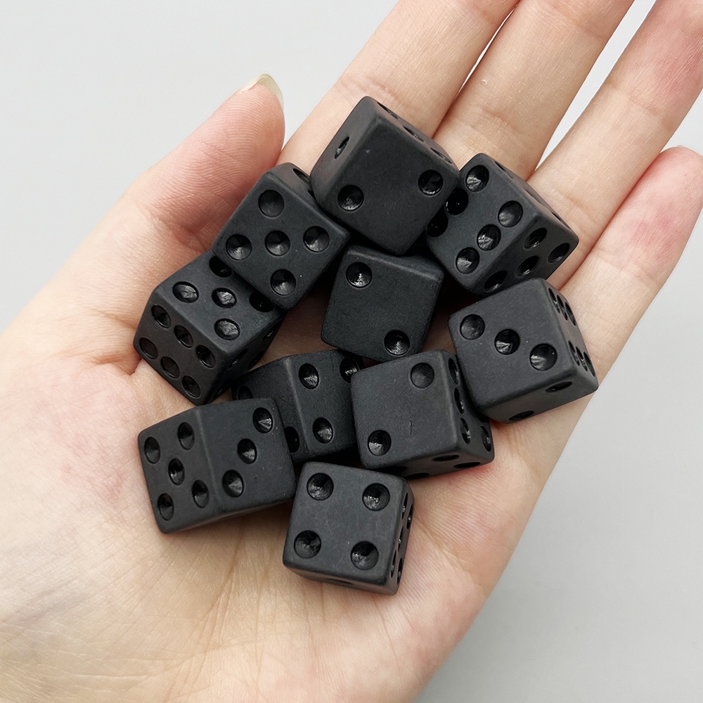 10 Pcs Carbon Black Dice D6 Dice with Dots for DND RPG Funny Party ...