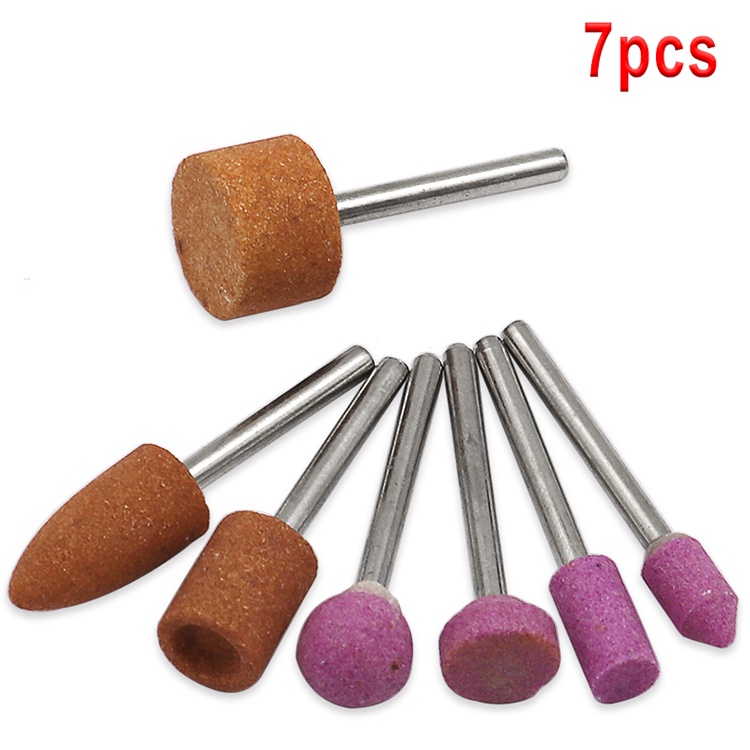 7PCS / Set 3mm Shank Diameter Abrasive Mounted Stone Grinding Stone ...