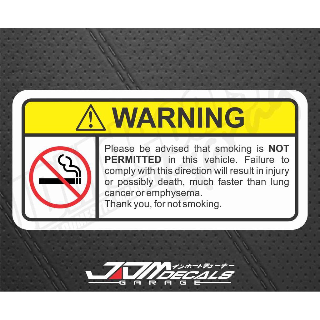 Funny Warning Sticker - Smoking is Not Permitted | Shopee Singapore