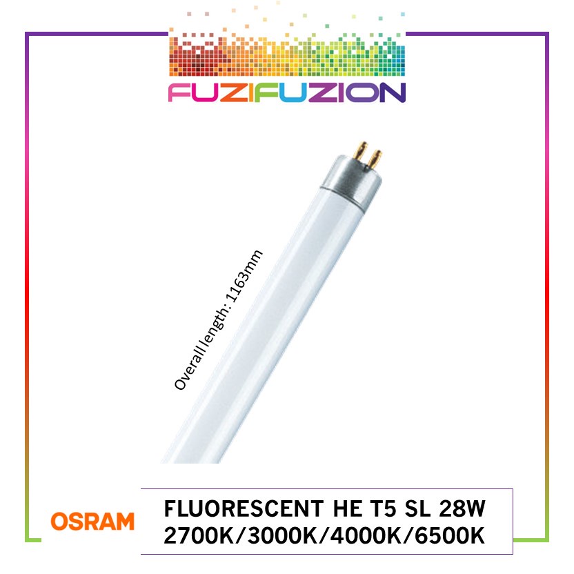 OSRAM Fluorescent T5 HE SL 28W (2700K/3000K/4000K/6500K) | Shopee Singapore