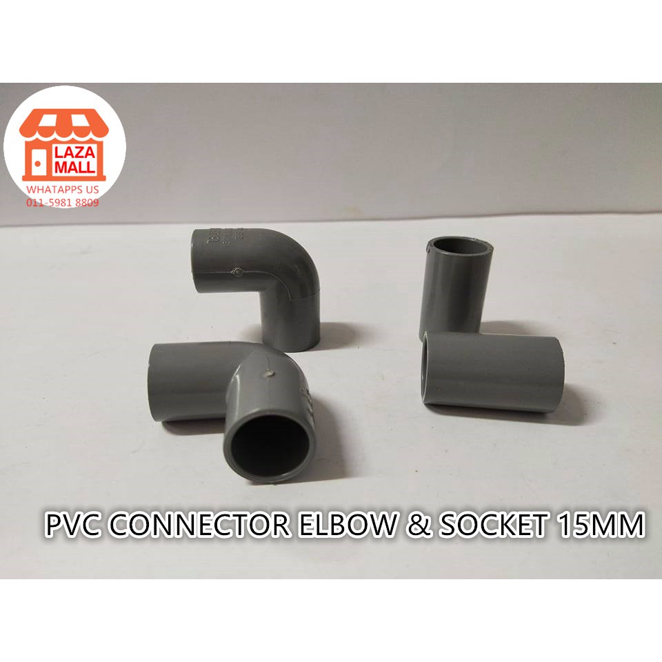 Socket Elbow -D PVC PAIP AIR PIPE WATER AIRCOND Grey Fitting Water Connector (15MM 1/2") Paip ...