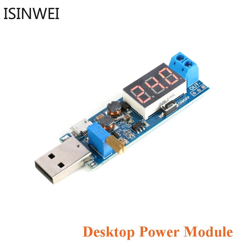5V to 3.3V 9V 12V 24V DC-DC USB Desktop Power Module Adjustable Buck-boost Power Regulator ...