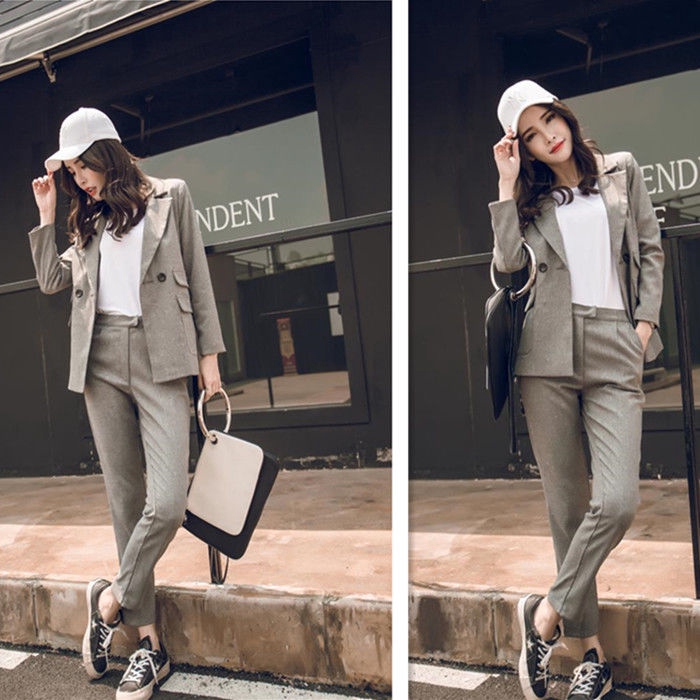 2020 Fashion Autumn Coat Handsome Korean Version Slim-fit Split Suit ...