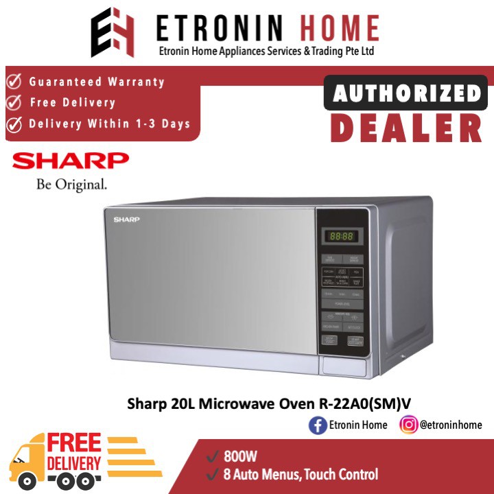 Sharp 20L Microwave Oven R-22A0(SM)V | Shopee Singapore