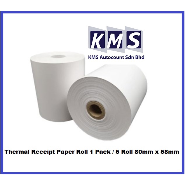 Thermal Receipt Paper Roll 1 Pack / 5 Roll 80mm x 58mm | Shopee Singapore
