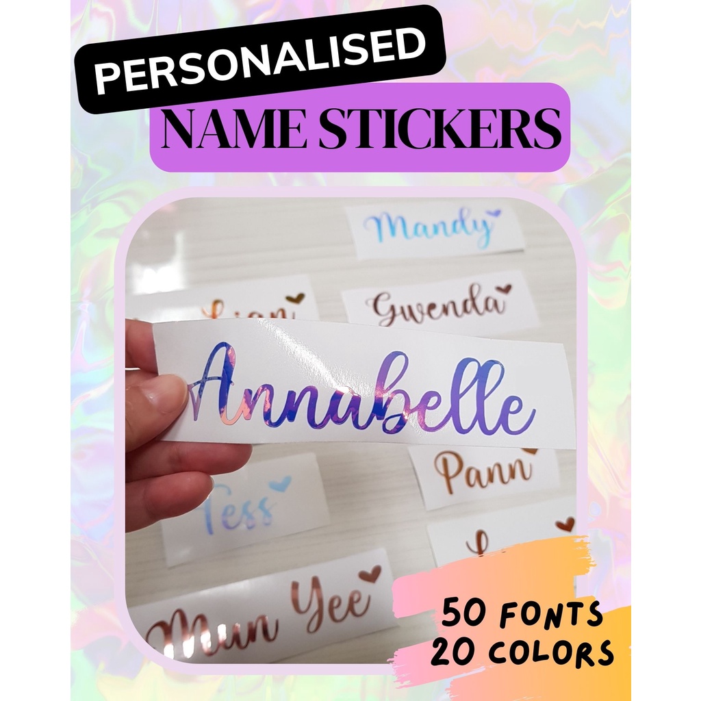 Personalised Name Stickers Decals Custom Labels Vinyl Sticker For ...