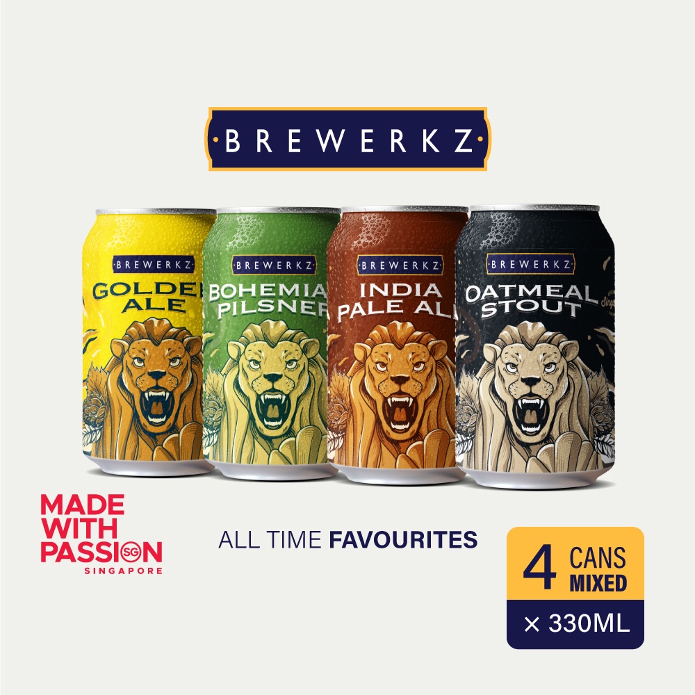 [Bundle of 4/12] Brewerkz All-time Favourites Craft Beer 330ML - Mixed ...