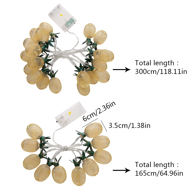 1.5/3M Pineapple Shape String Lights LED Fruit String Lights Fairy ...