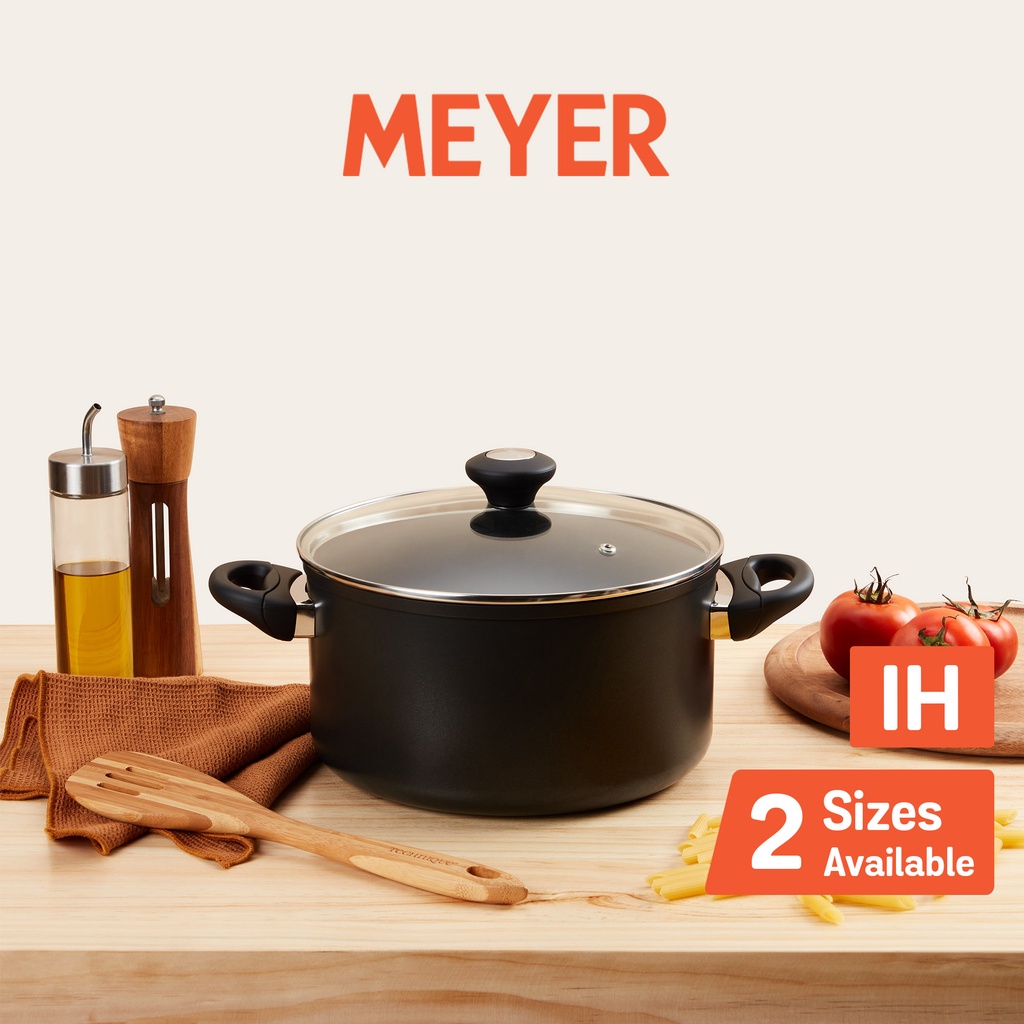 Meyer Cook N Look Series Nonstick Induction 24cm Stockpot with Glass ...