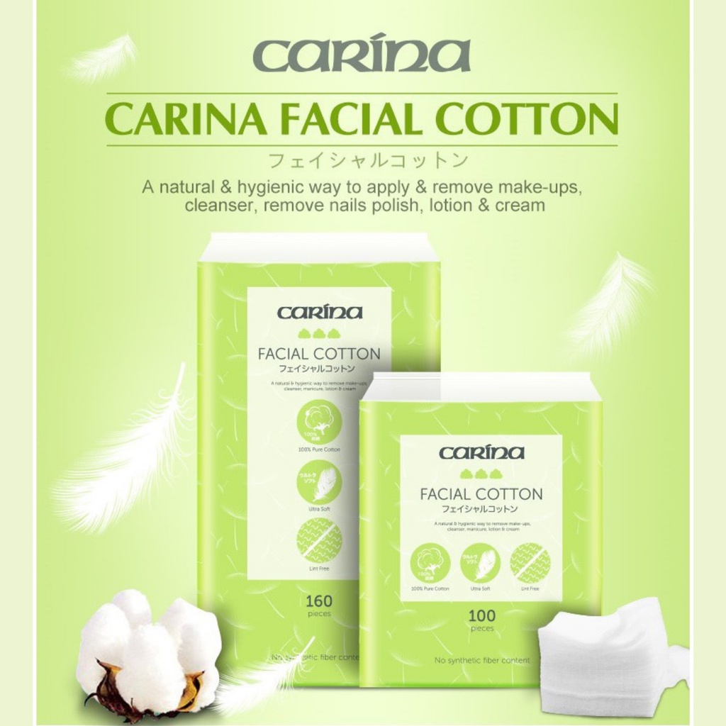 Carina Facial Cotton Pure Cotton (100's/Pack) | Shopee Singapore